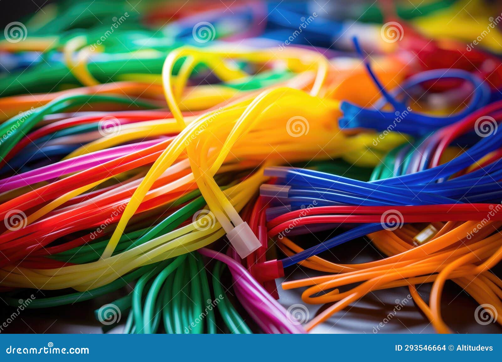 Spaghetti of Colorful Network Cables Connected To a Switch Stock Photo ...