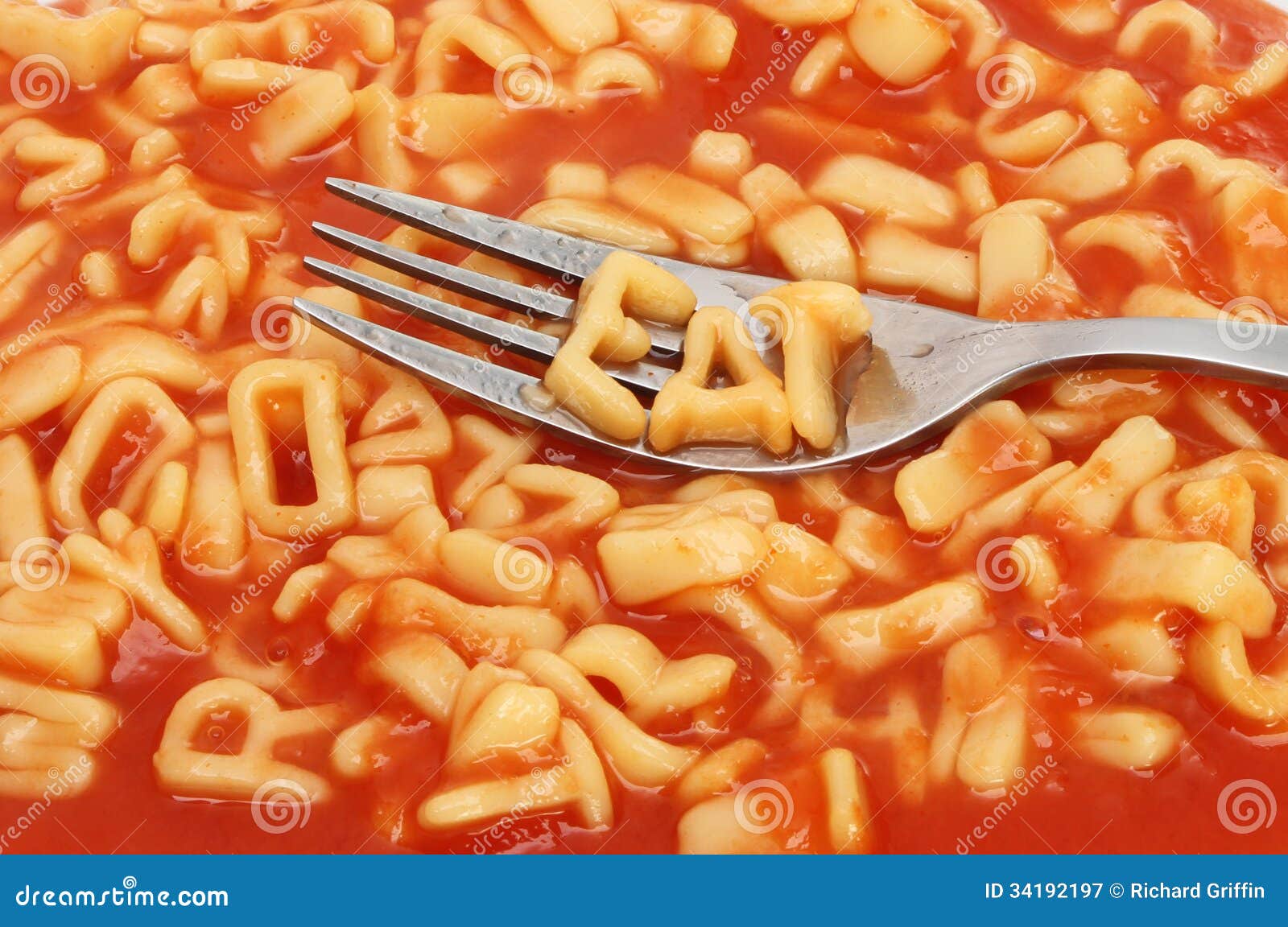 Spaghetti di alfabeto immagine stock. Immagine di spuntino - 34192197