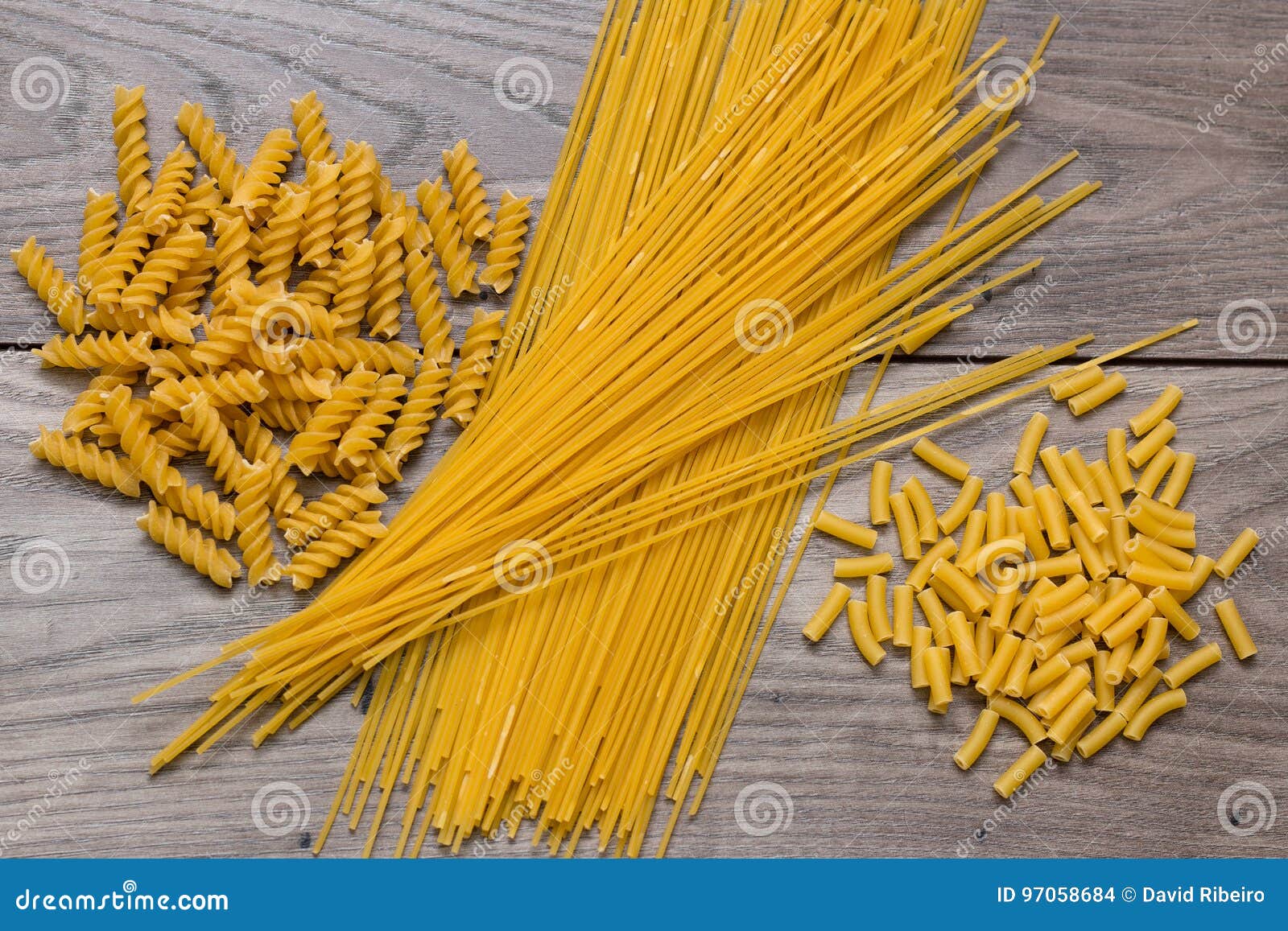 Spaghetti, and Different Types of Pasta on Top of a Table Stock Photo ...