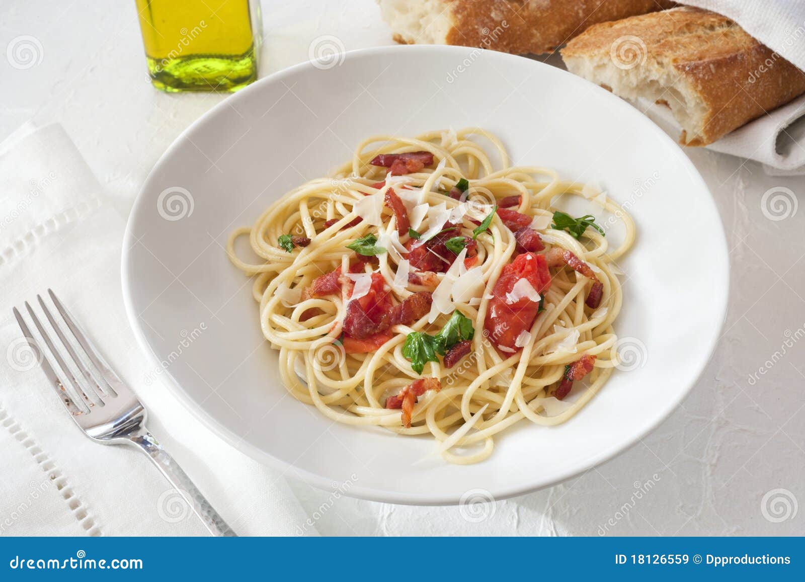 Spaghetti Dinner at a Restaurant Stock Image - Image of fancy ...