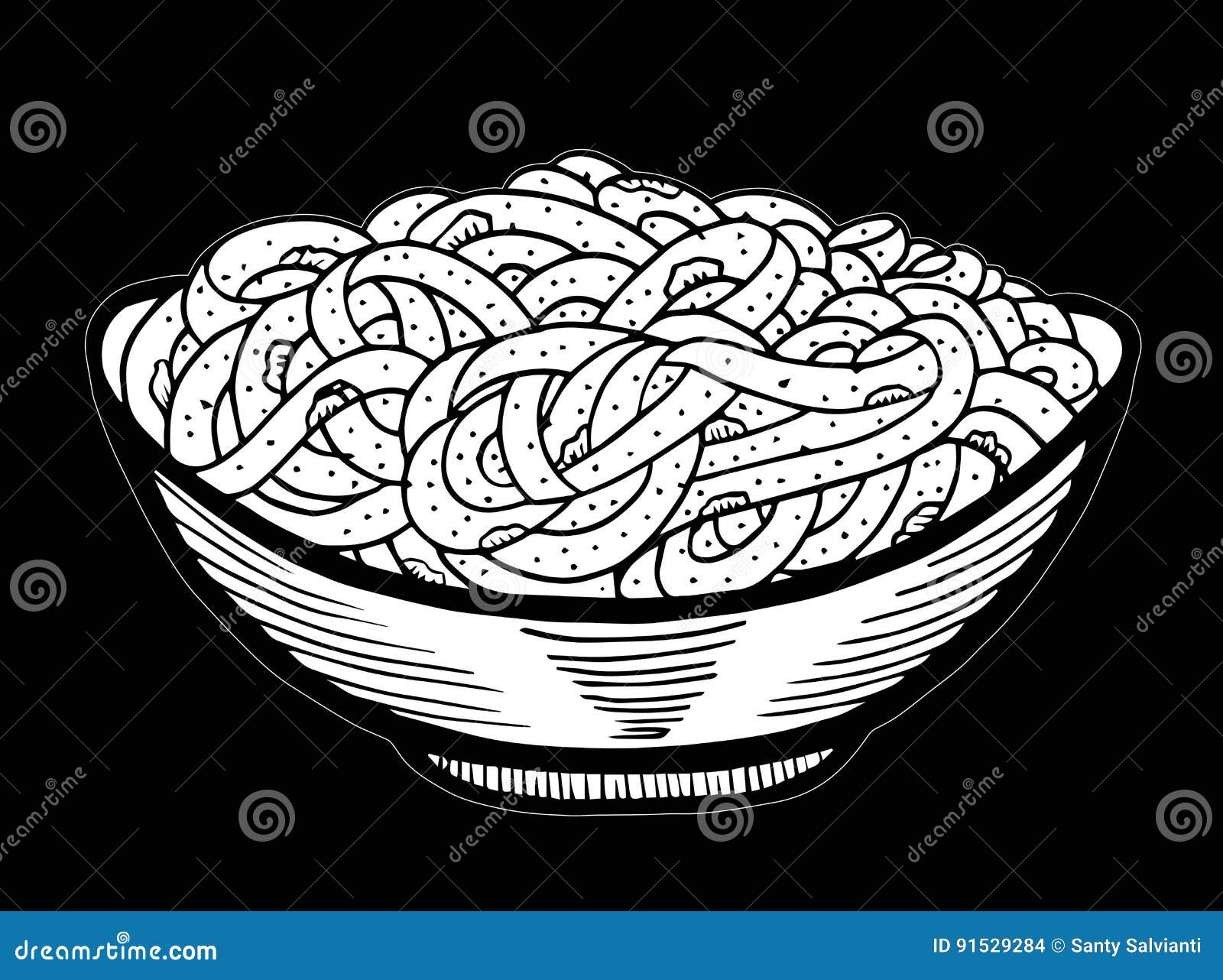 Spaghetti Doodle, Hand Drawing Stock Illustration - Illustration of ...