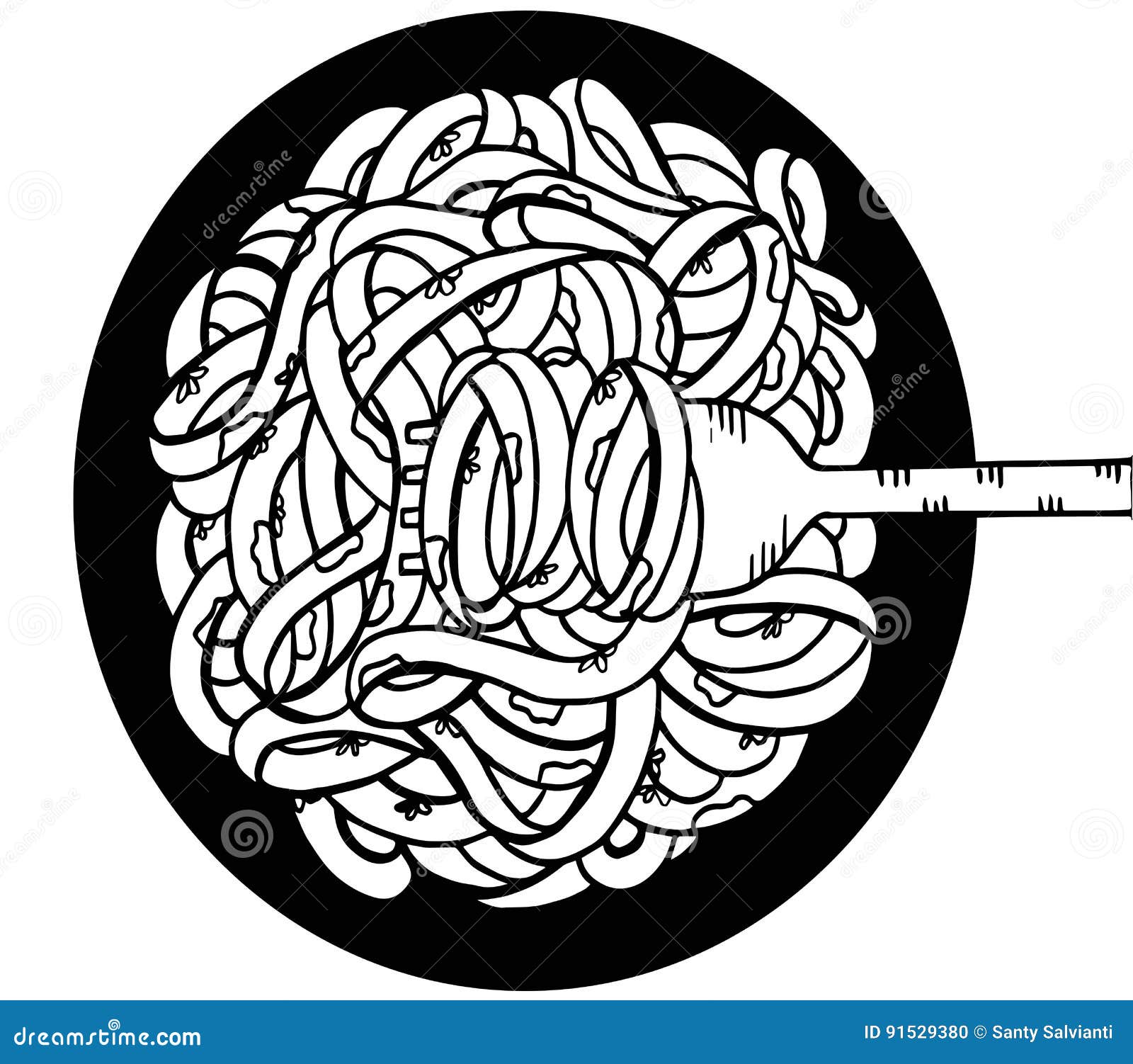 Spaghetti Doodle, Hand Drawing Stock Vector - Illustration of cooking ...