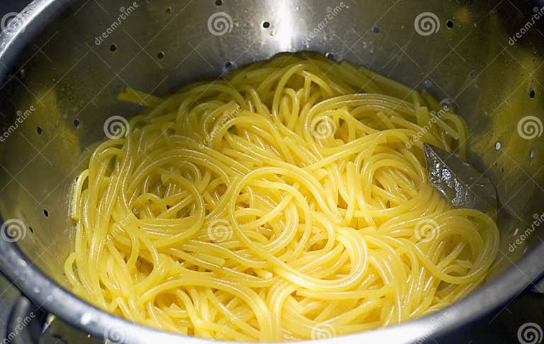 Spaghetti in a drainer stock image. Image of italian - 21105883
