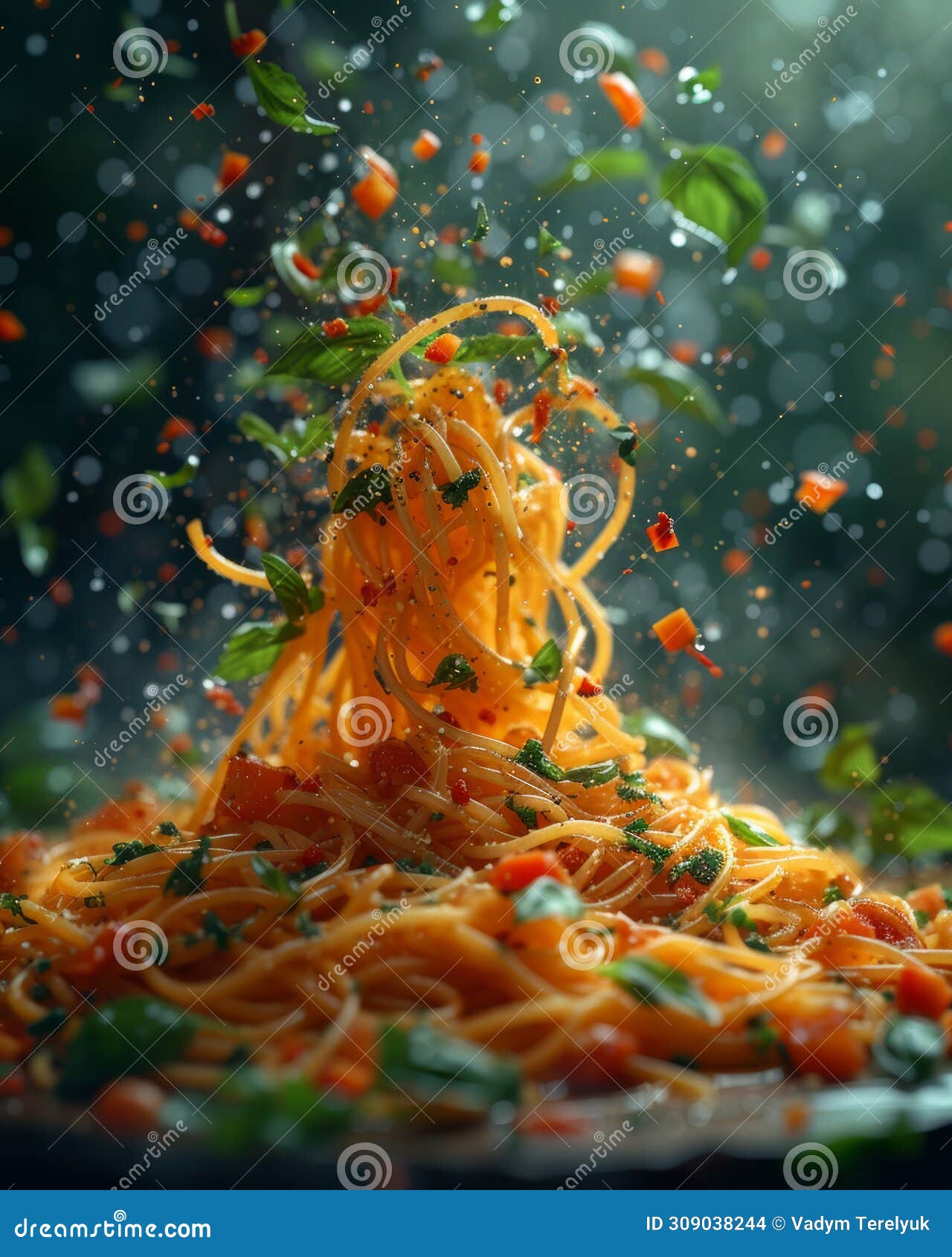 Spaghetti Flying and Making Splash Stock Photo - Image of cooked ...