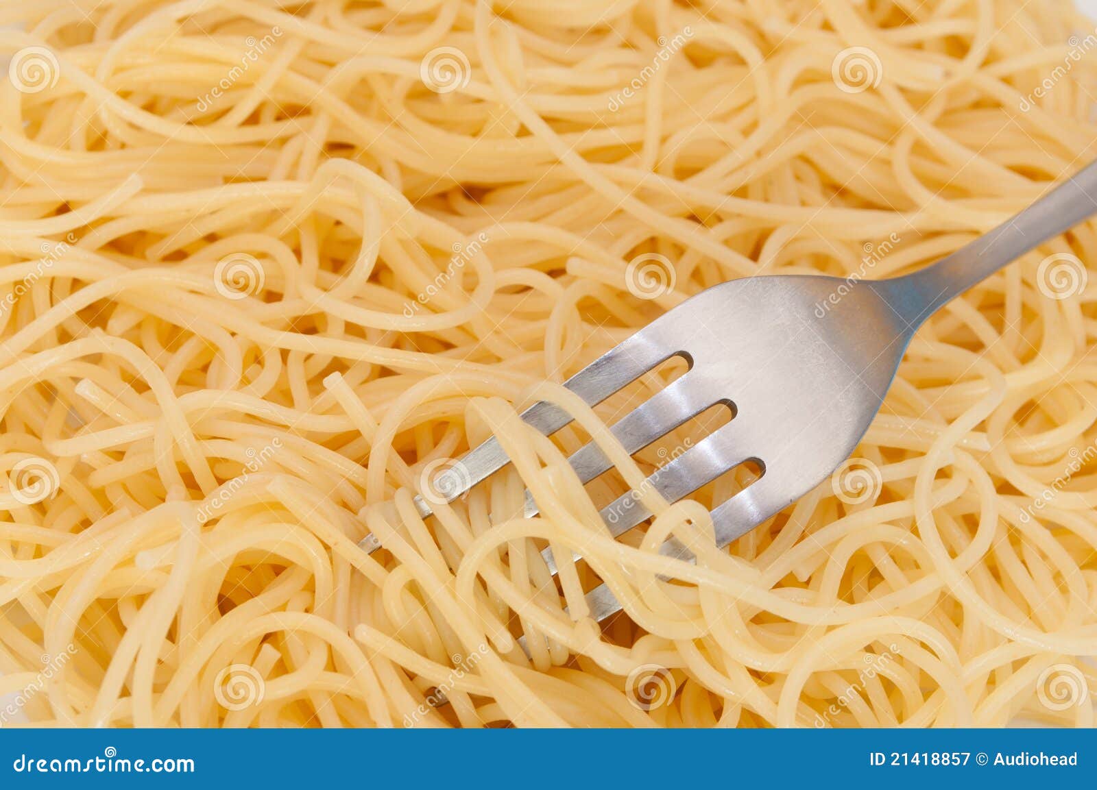 Spaghetti and Fork stock image. Image of pasta, closeup - 21418857
