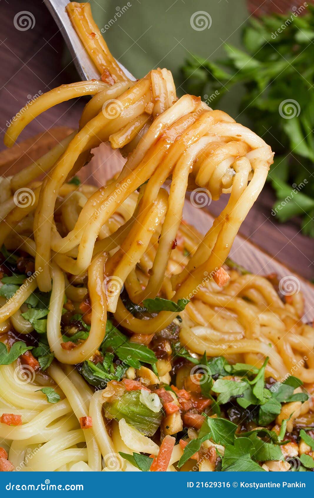 Spaghetti on a Fork stock photo. Image of dining, flavor - 21629316