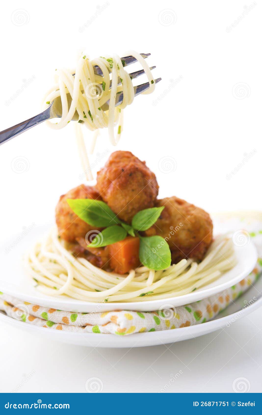 Spaghetti on a fork stock image. Image of ingredient - 26871751