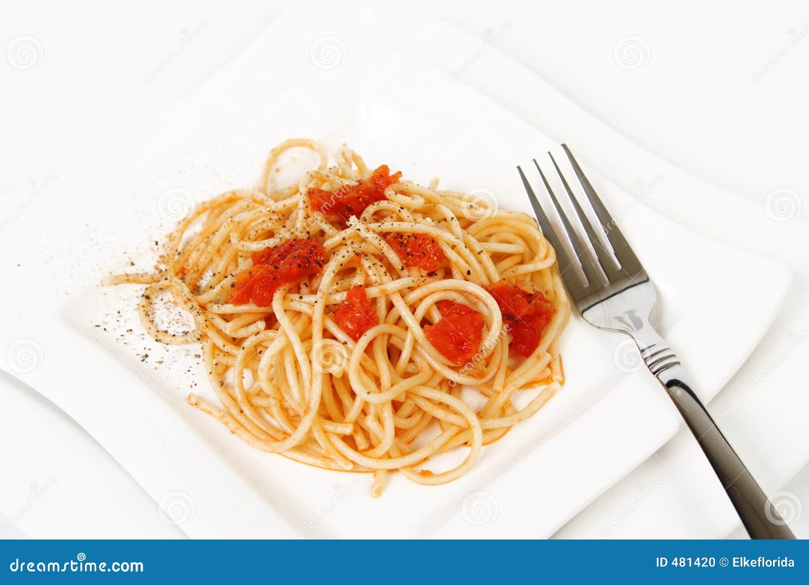 Spaghetti and fork stock photo. Image of dinnerplate, plate - 481420