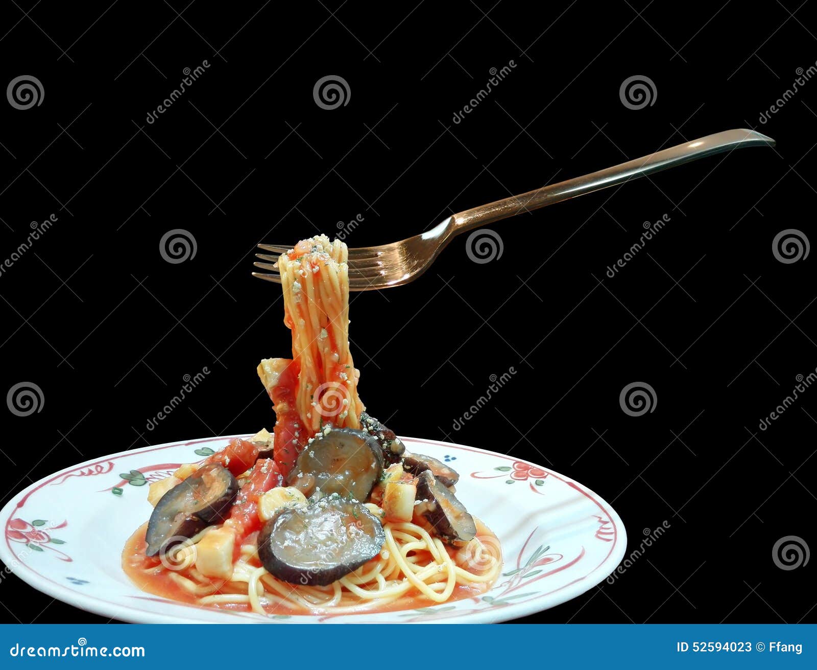Spaghetti with fork. stock image. Image of cooking, eating - 52594023
