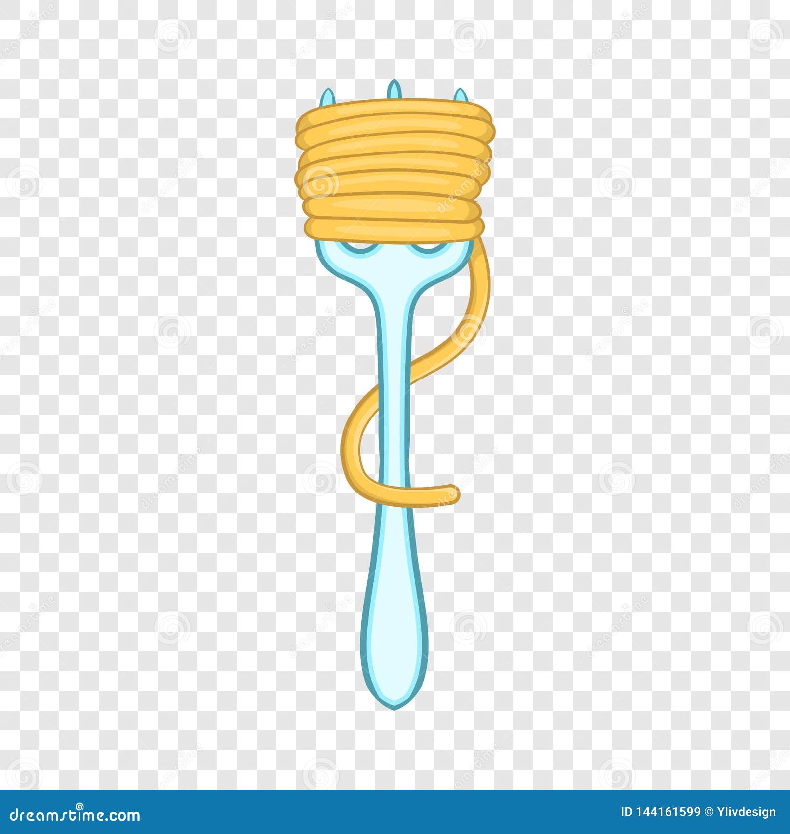 Spaghetti On Fork Icon, Cartoon Style Stock Vector - Illustration of ...