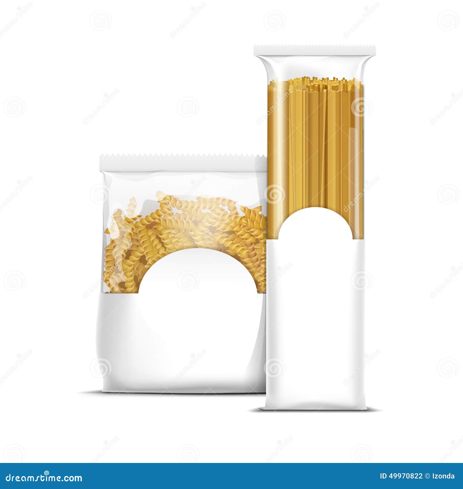 Fusilli Spiral Pasta Packaging Template Isolated Cartoon Vector ...