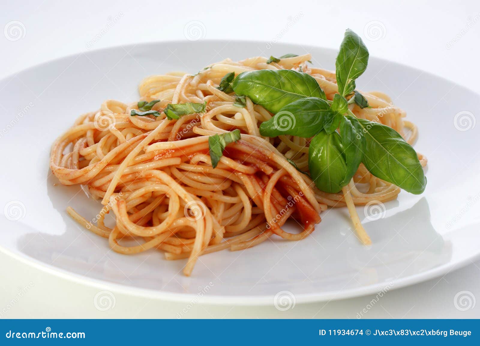 Spaghetti with Home Made Tomato Sauce Stock Photo - Image of dinner ...