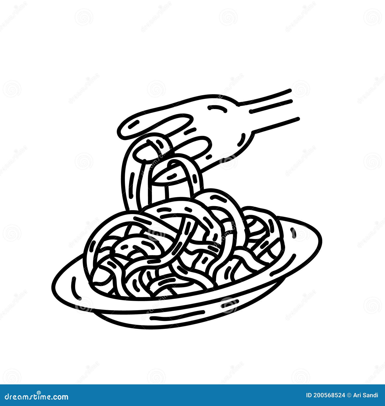 Spaghetti Icon Vector. Doodle Hand Drawn or Black Outline Icon Style ...