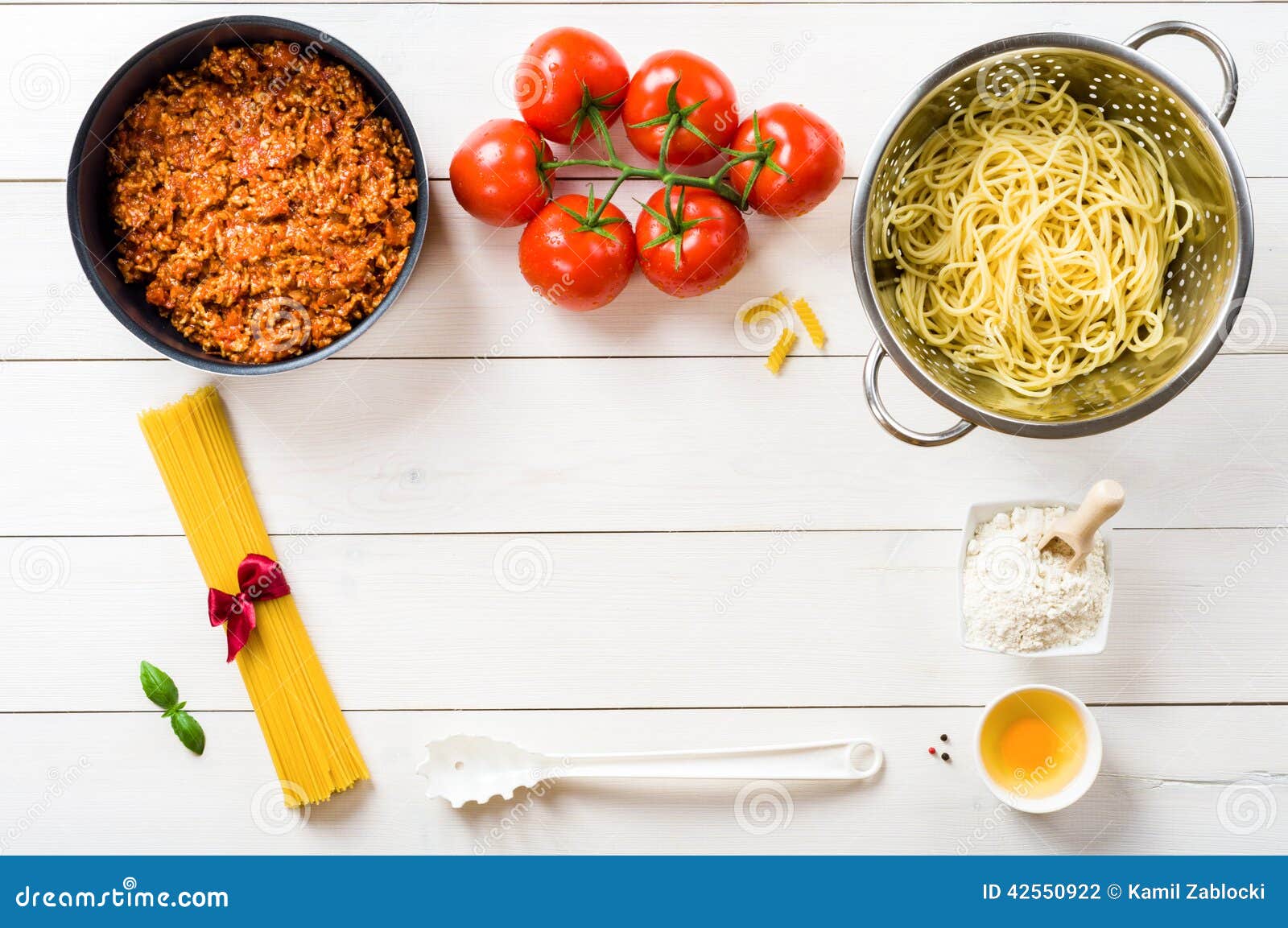 Spaghetti and ingredients stock photo. Image of italy - 42550922
