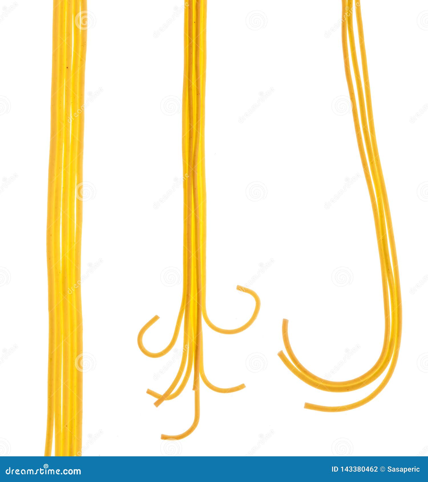 Spaghetti Isolated in White - Hanging Stock Photo - Image of lunch ...