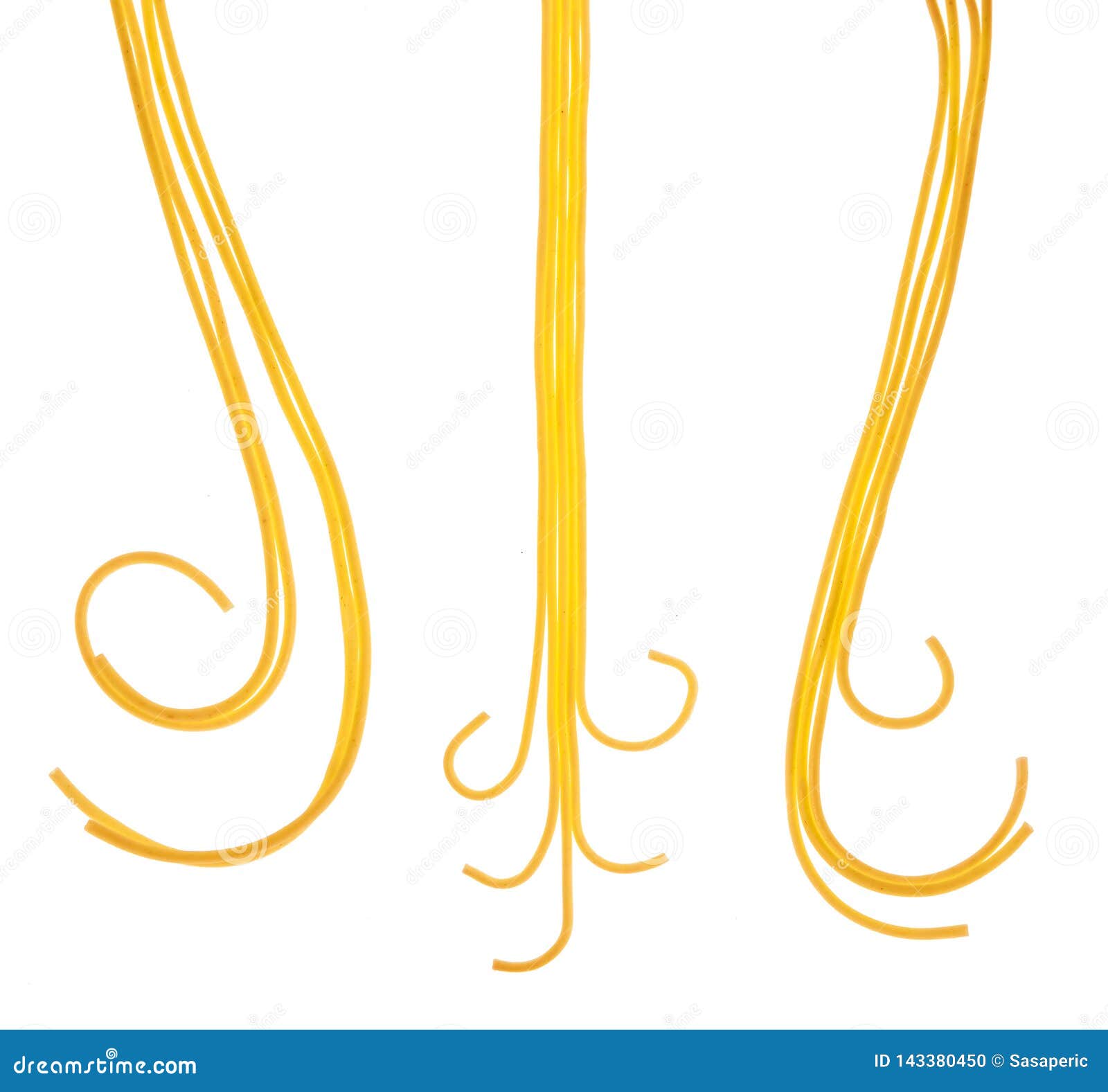 Spaghetti Isolated in White - Hanging Stock Photo - Image of noodle ...