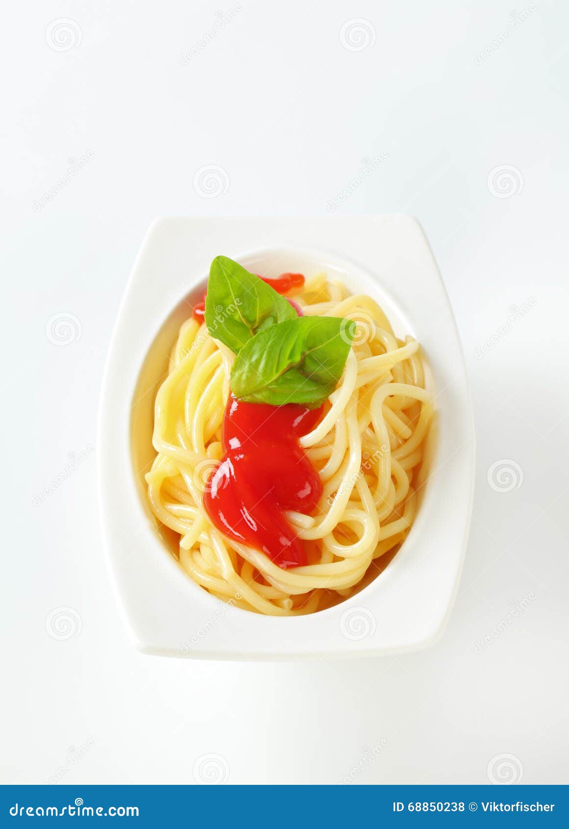 Spaghetti with ketchup stock photo. Image of dish, ketchup - 68850238