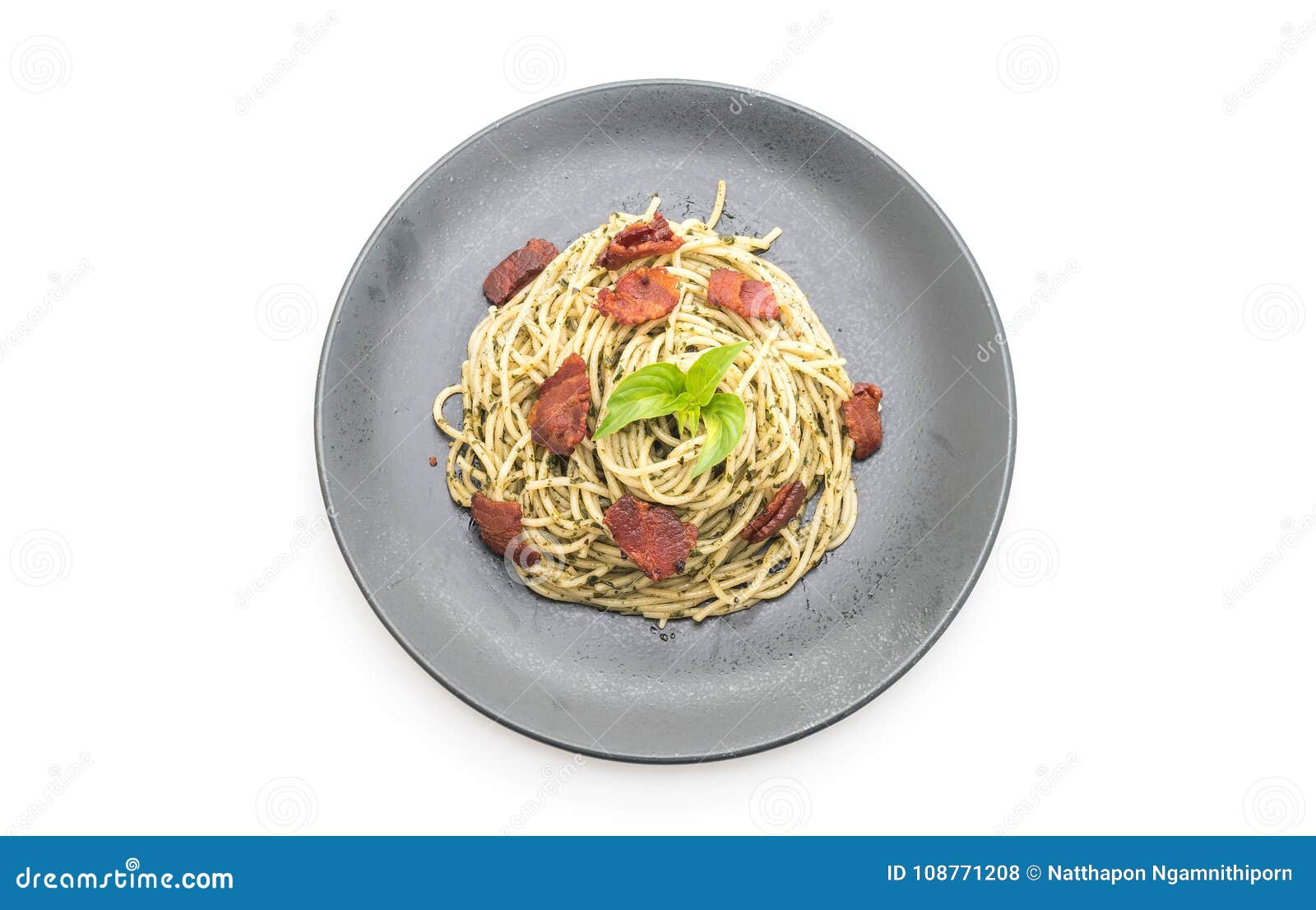 Spaghetti Kremowy Ser Z Bekonem Zdjęcie Stock - Obraz złożonej z ...