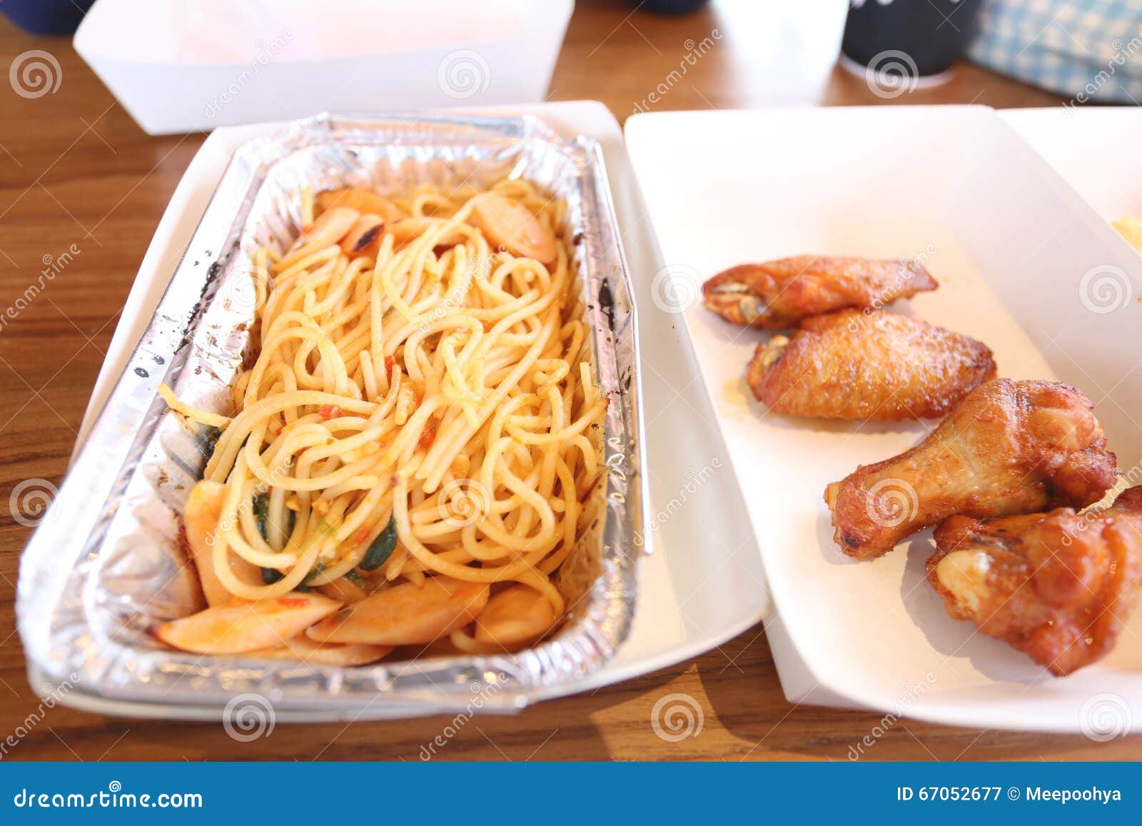 The spaghetti for lunch. stock image. Image of fried - 67052677