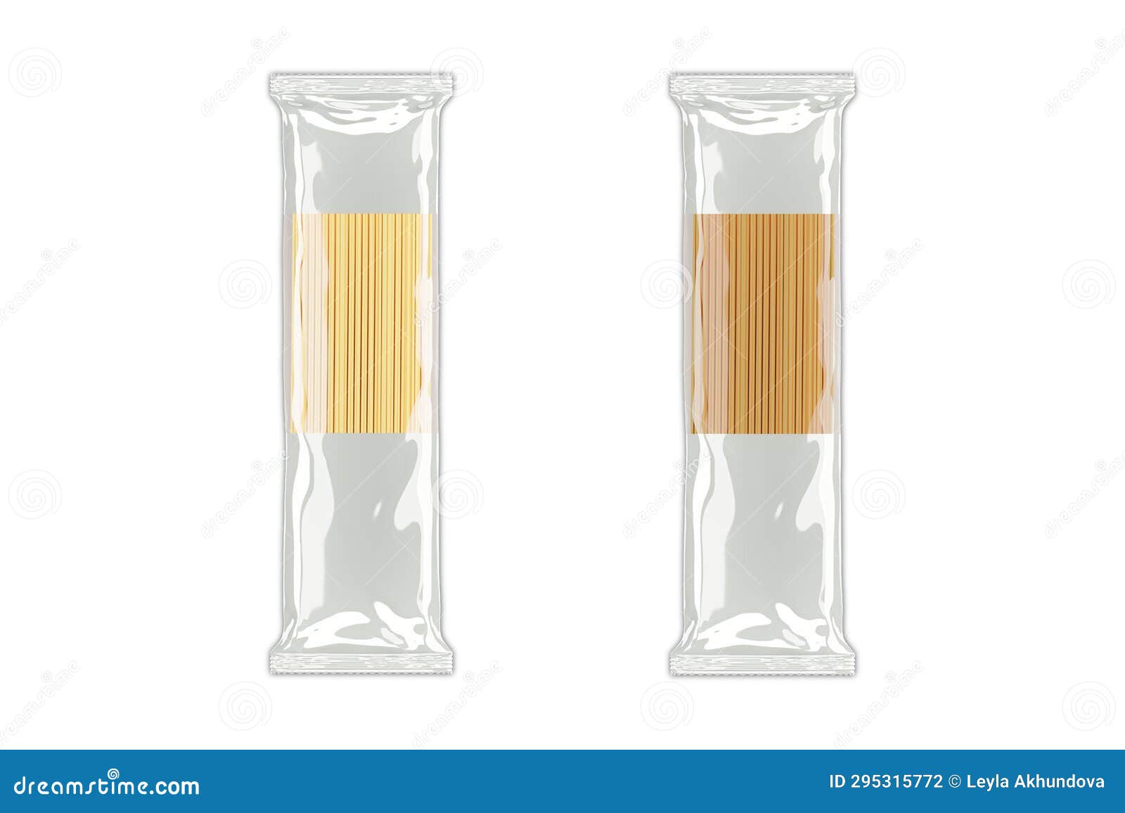 Spaghetti Made from White and Whole Grain Flour Packaging. Mockup ...