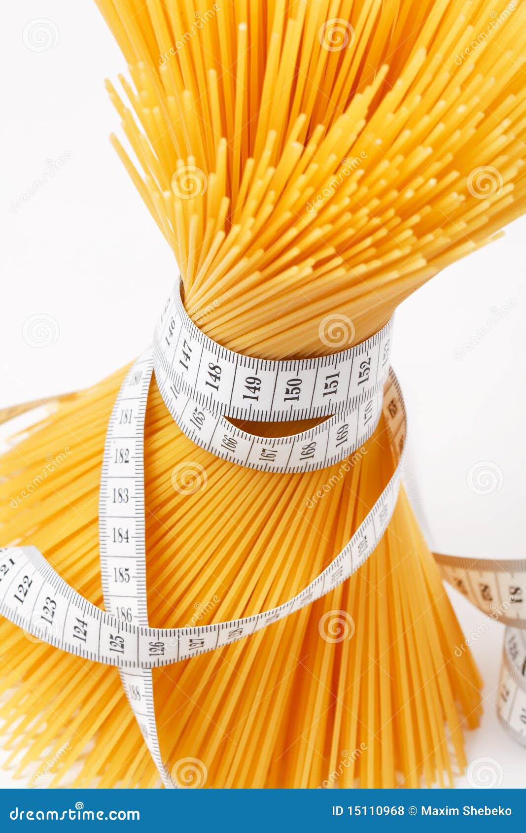 Spaghetti with Measuring Tape Stock Photo - Image of fatty, nutrition ...