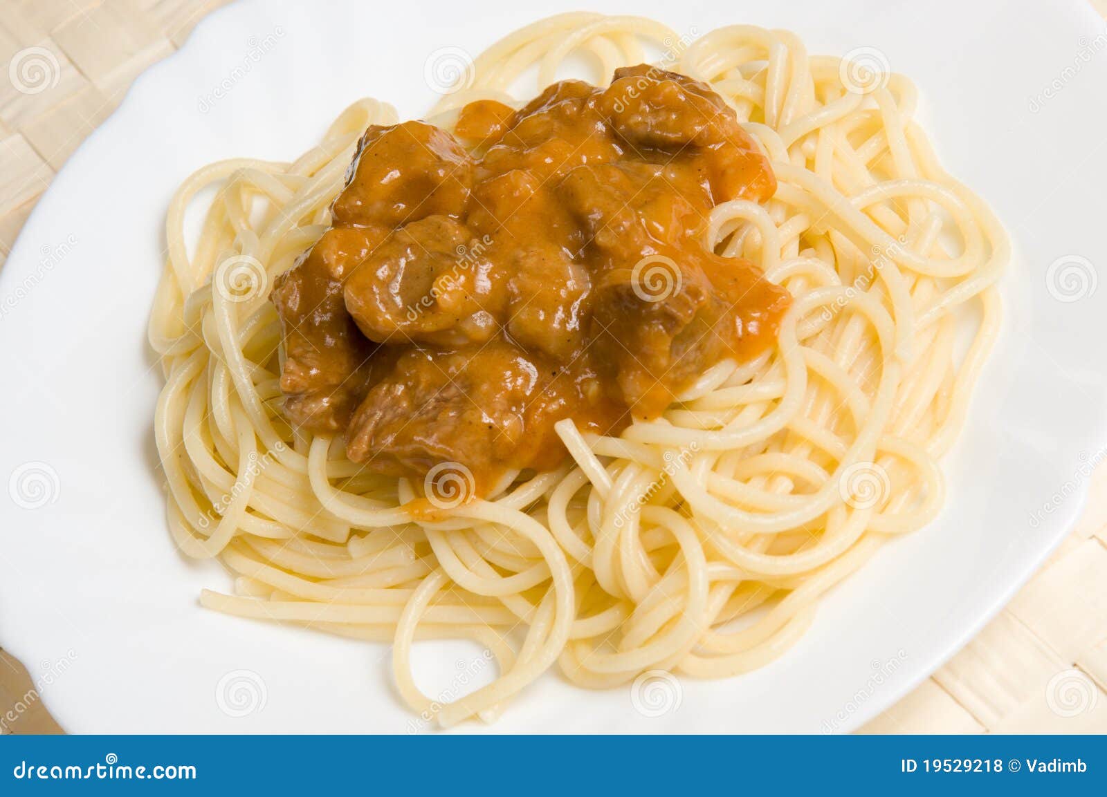 Spaghetti with meat stock photo. Image of italian, pasta - 19529218