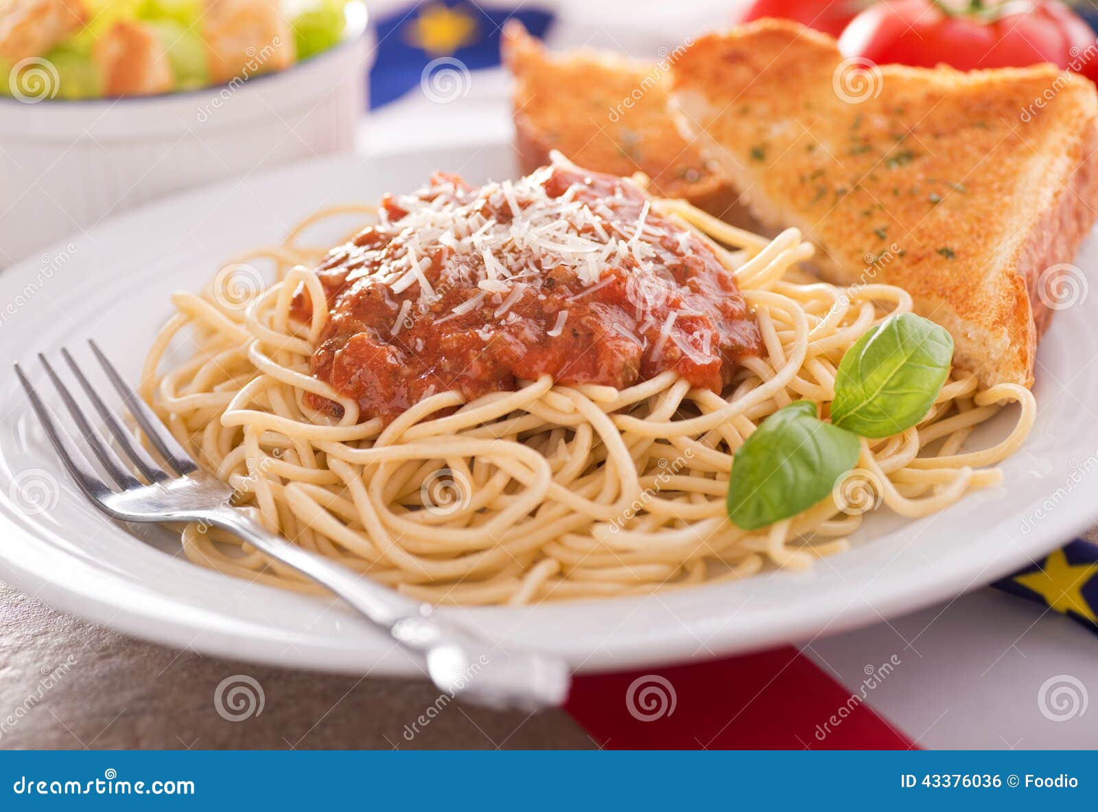 Spaghetti with Meat Sauce stock photo. Image of cuisine - 43376036