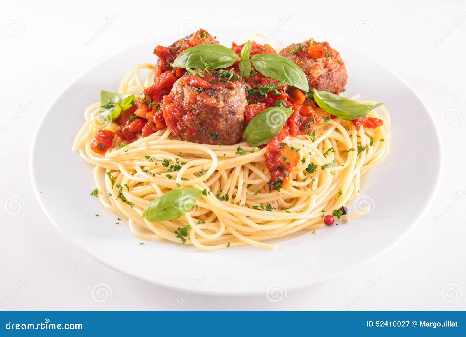 Spaghetti And Meatballs Stock Photo - Image: 52410027