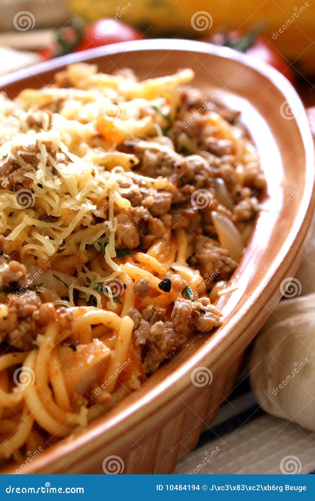 Spaghetti with mince meat stock photo. Image of tasty - 10484194