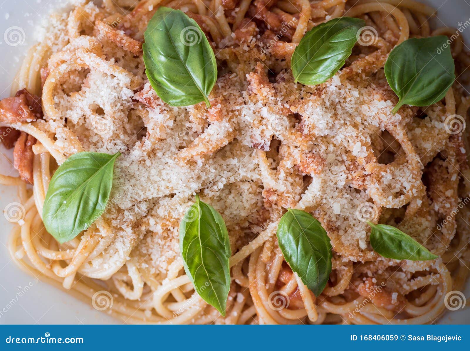 Spaghetti with mint stock image. Image of pasta, dinner - 168406059