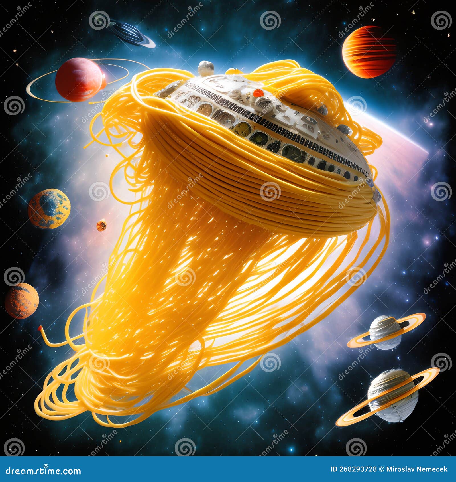 Spaghetti Monster Attacks, Generative AI Illustration Stock ...