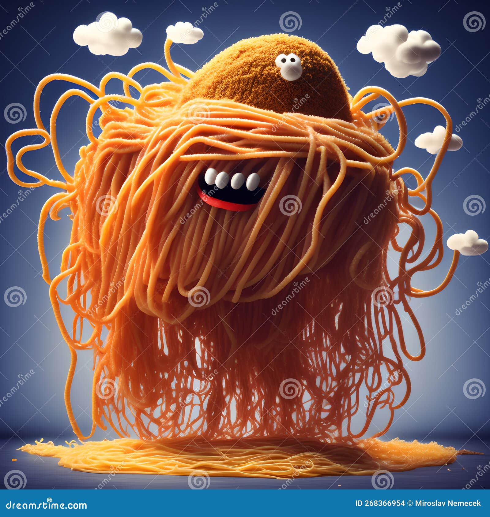 Spaghetti Monster Attacks, Generative AI Illustration Stock ...