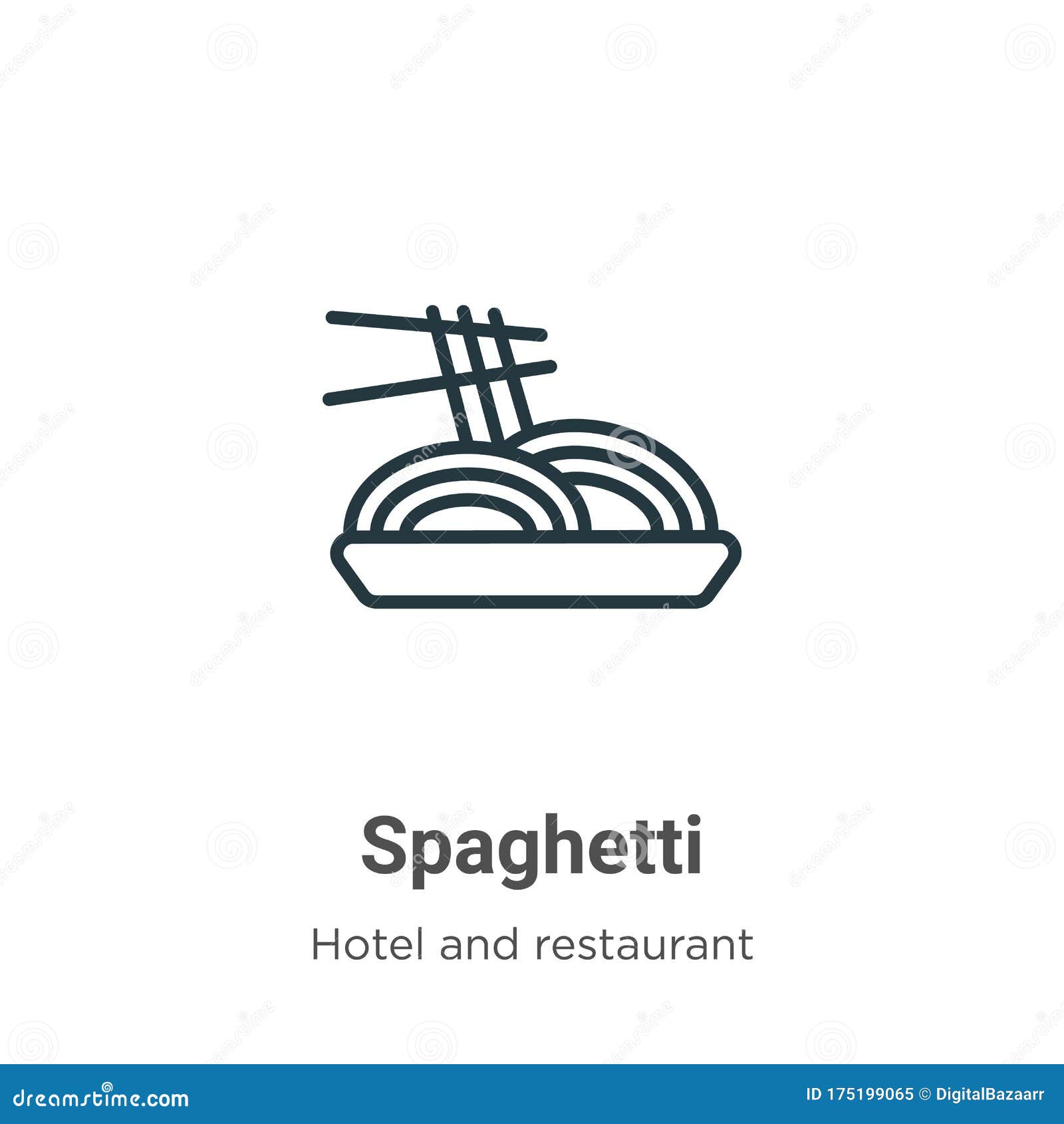 Spaghetti Outline Vector Icon. Thin Line Black Spaghetti Icon, Flat ...