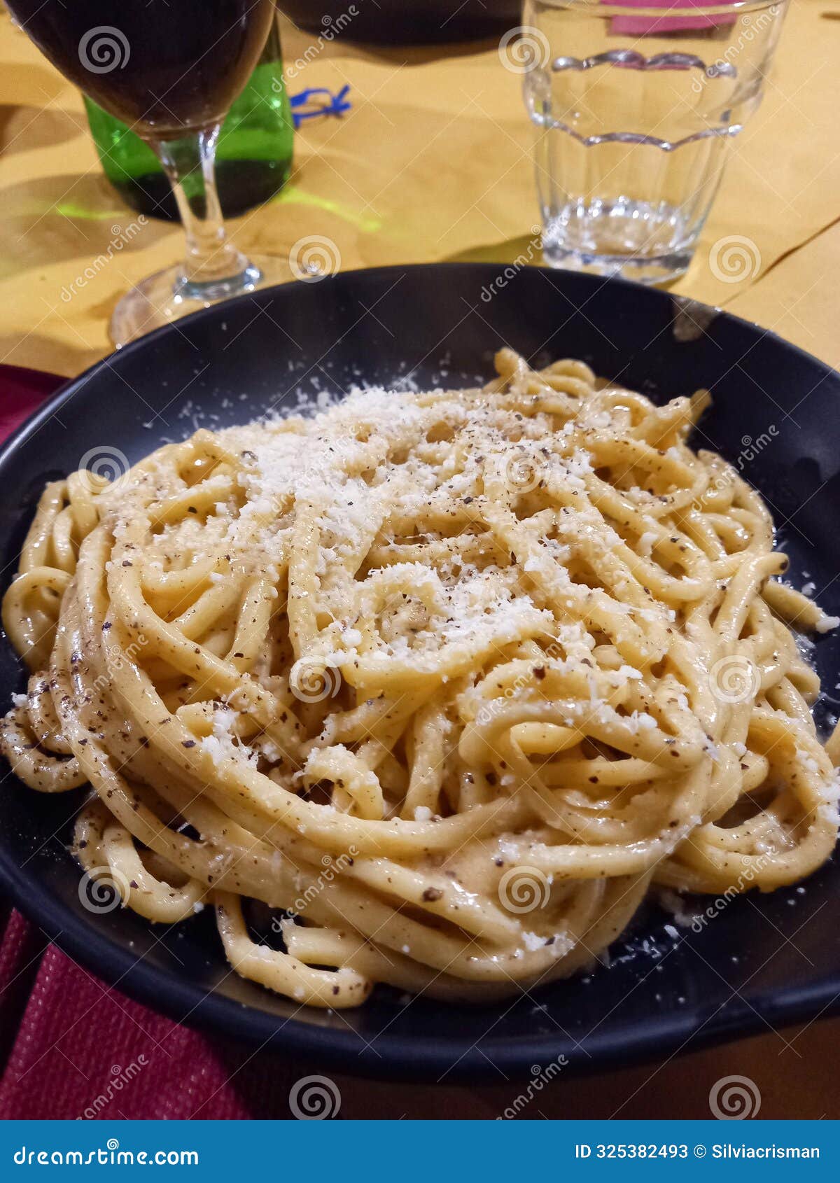Spaghetti with Parmesan Cheese and Pepper Stock Image - Image of ...