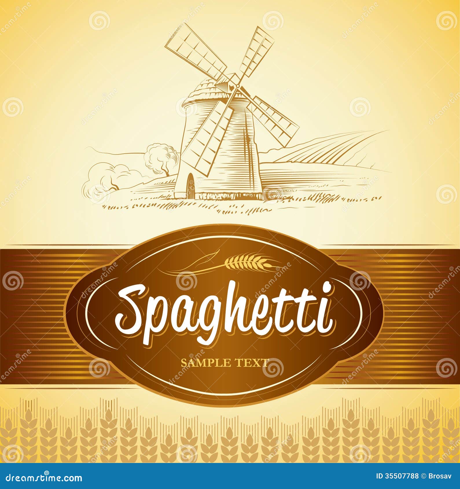 Spaghetti. Pasta. Bakery. Labels, Pack for Spaghet Stock Vector ...