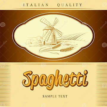 Spaghetti. Pasta. Bakery. Labels, Pack for Spaghet Stock Vector ...