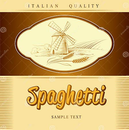 Spaghetti. Pasta. Bakery. Labels, Pack for Spaghet Stock Vector ...