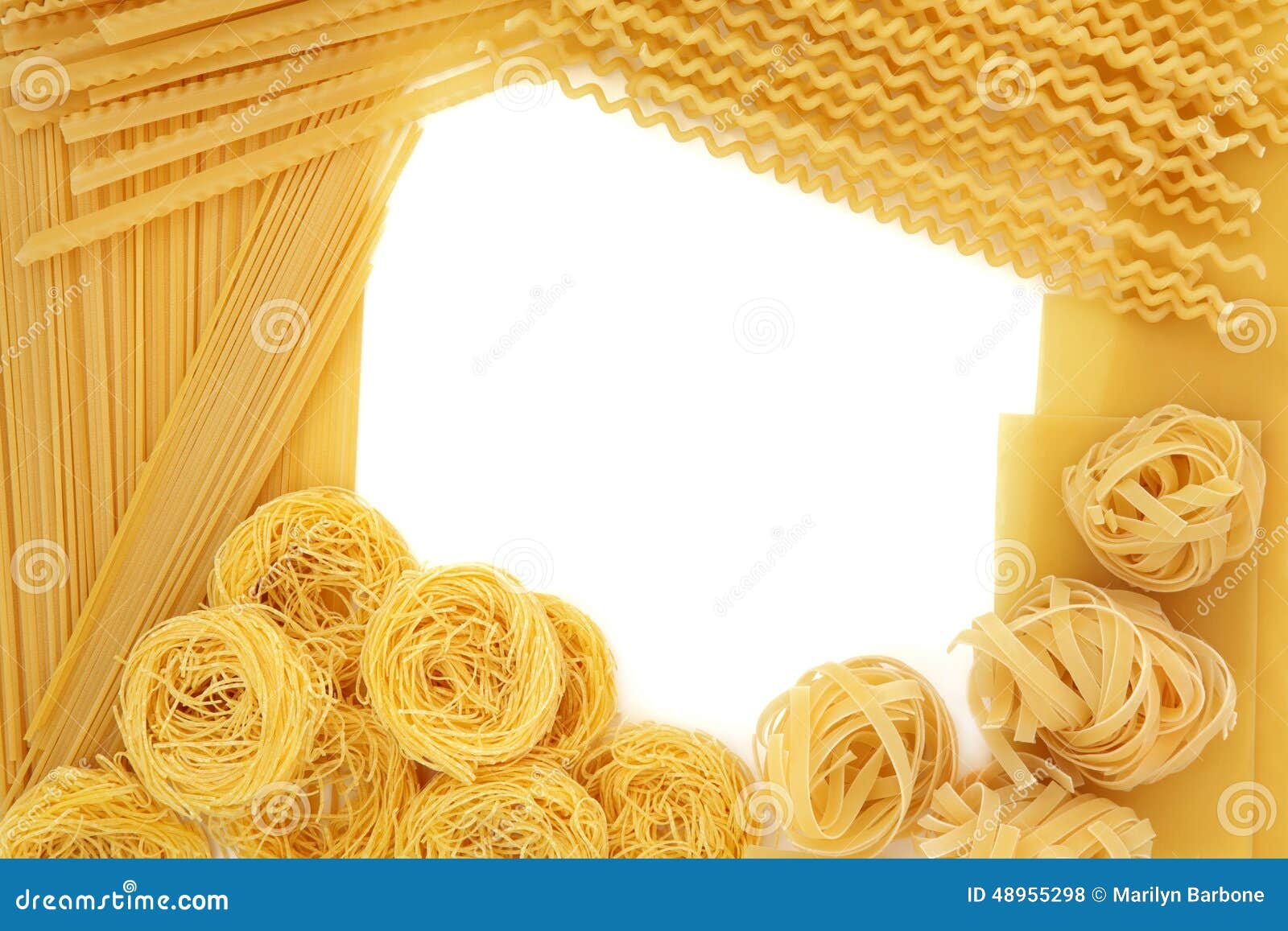 Spaghetti Pasta Border stock photo. Image of tagliatelli - 48955298
