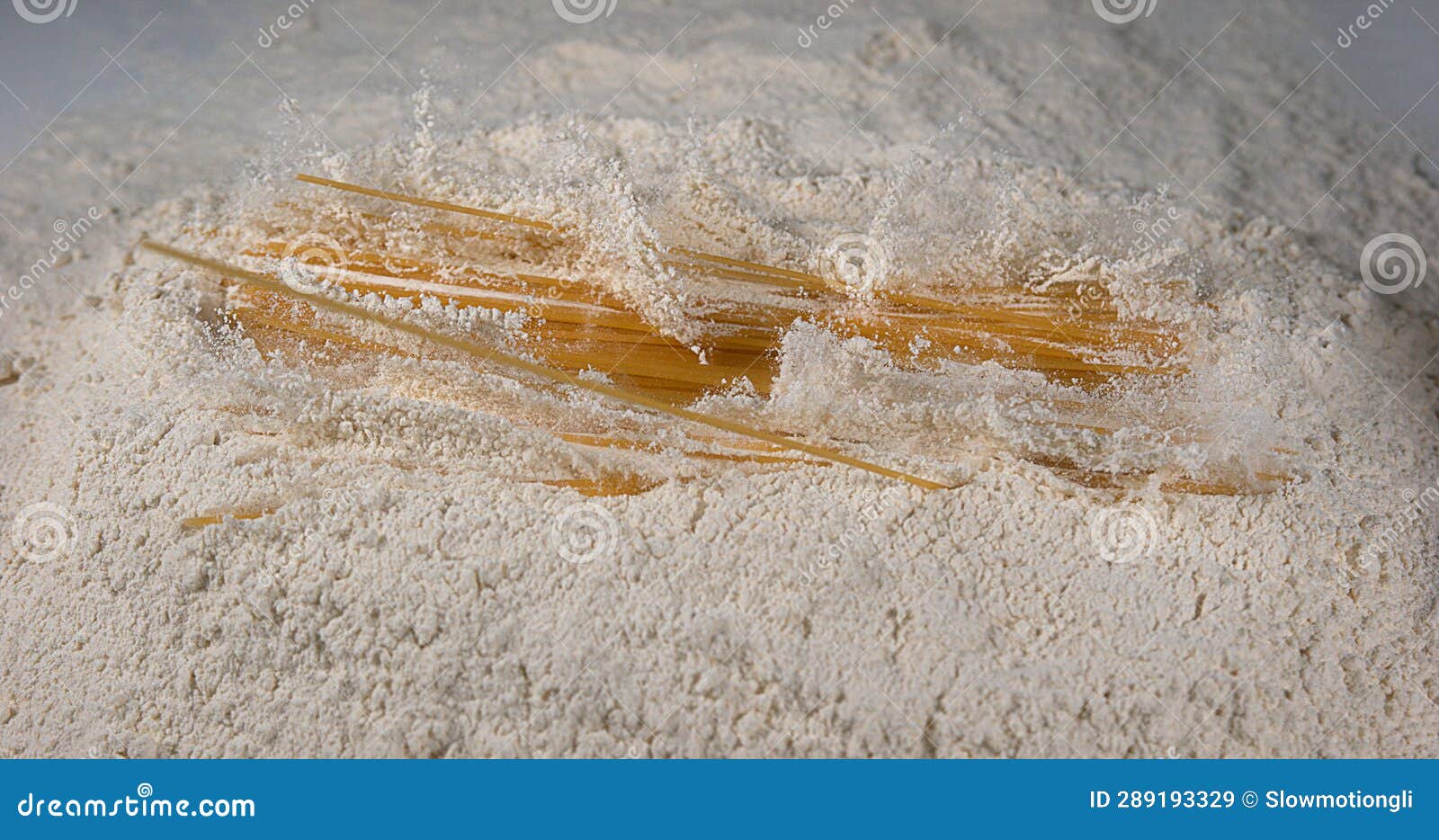 Spaghetti Pasta Falling on Flour Stock Image - Image of food ...