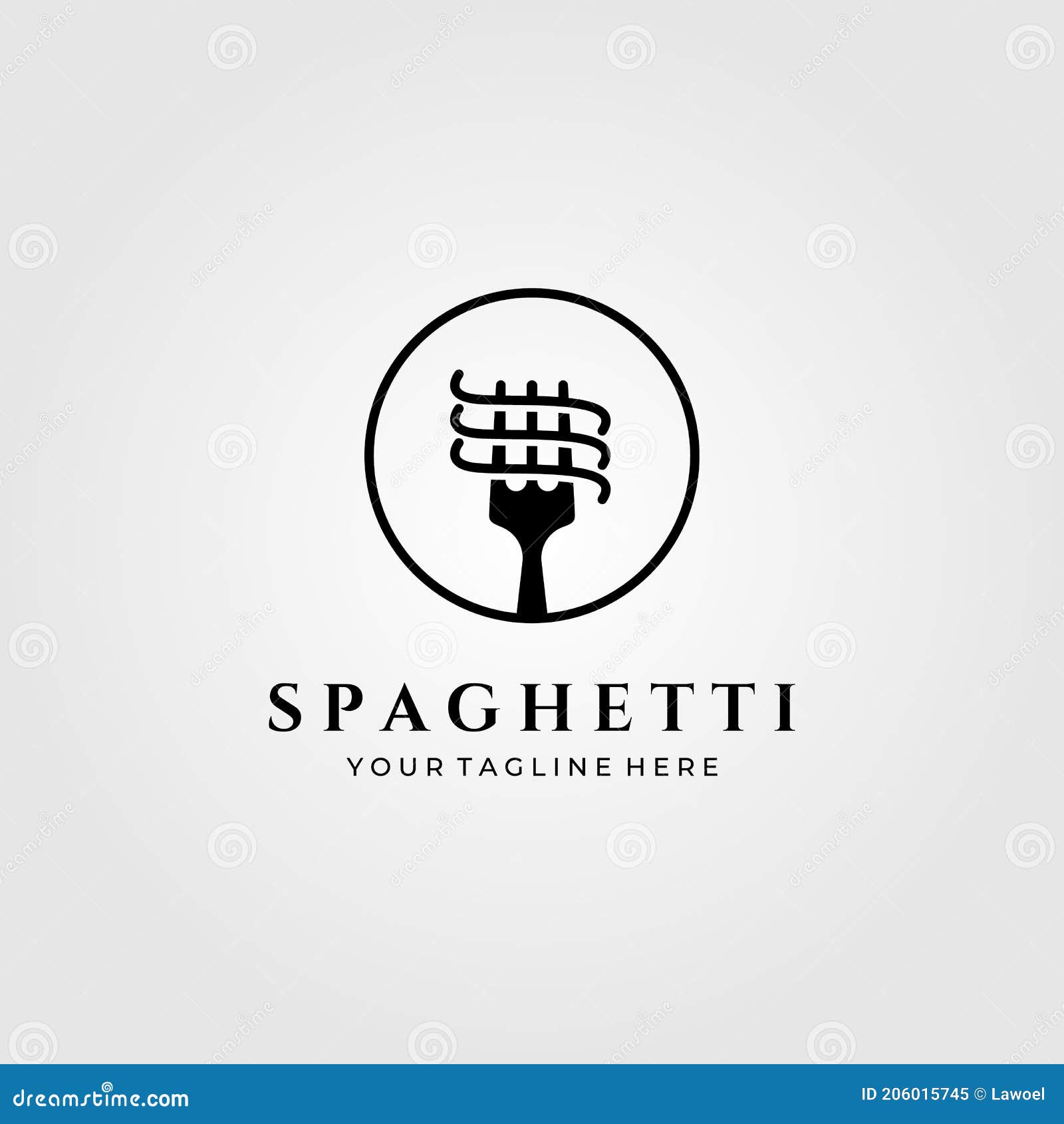 Spaghetti Pasta Logo Vector Minimalist Illustration Design Stock Vector ...