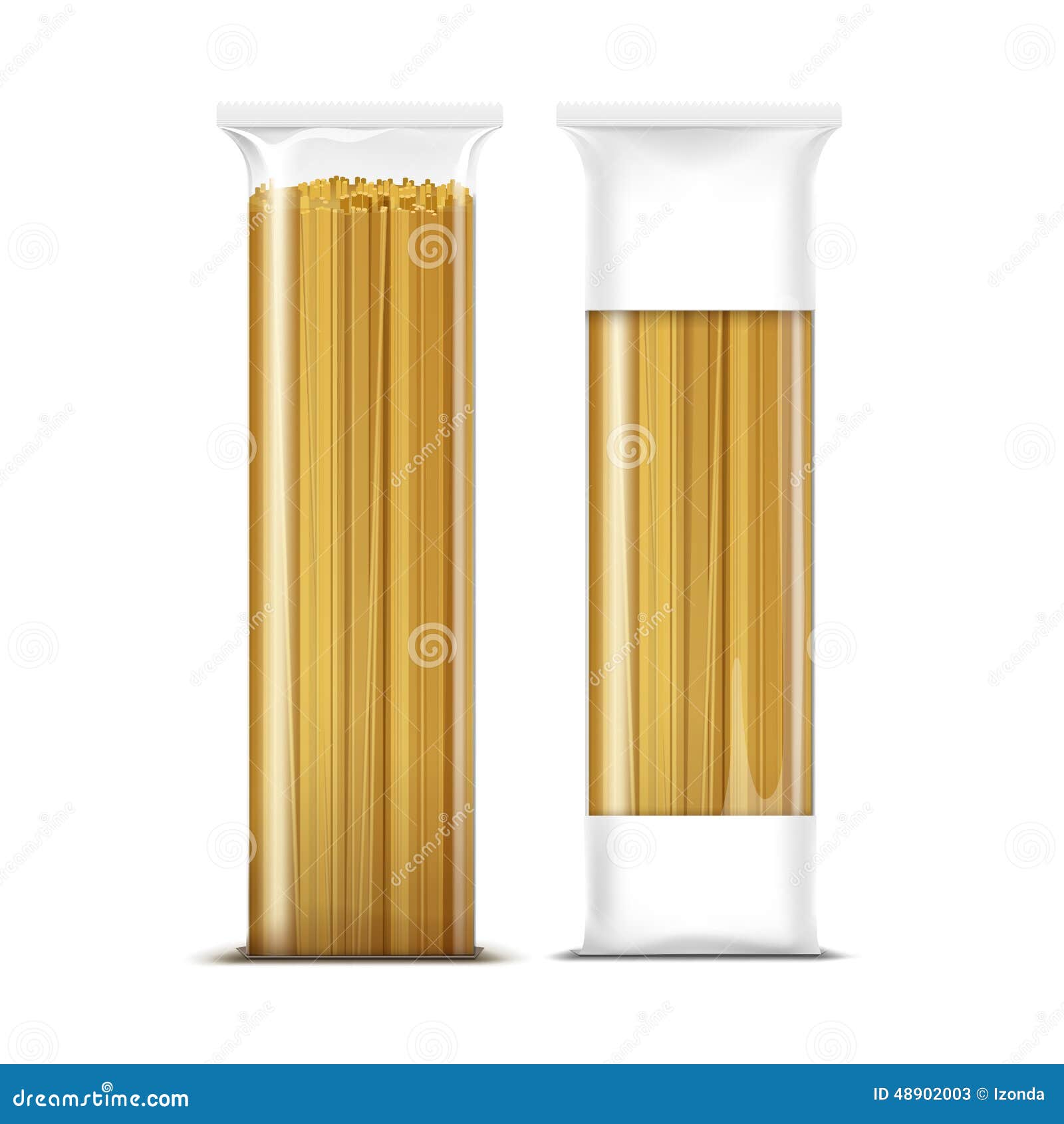 Spaghetti Pasta Packaging Template Isolated Stock Vector - Illustration ...