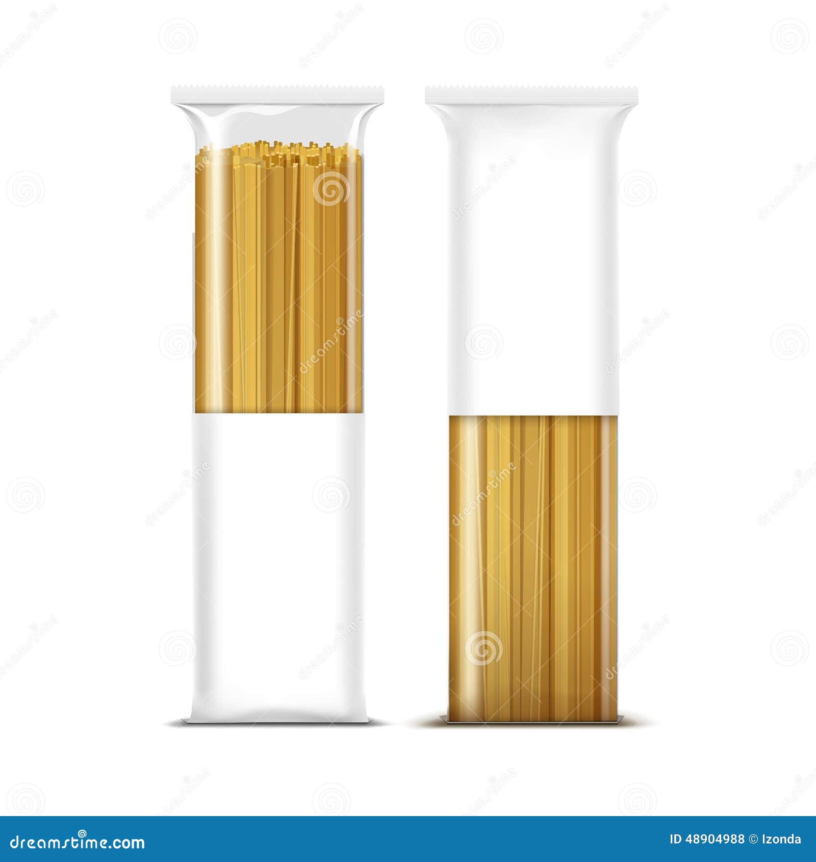 Spaghetti Pasta Packaging Template Isolated Stock Vector - Illustration ...