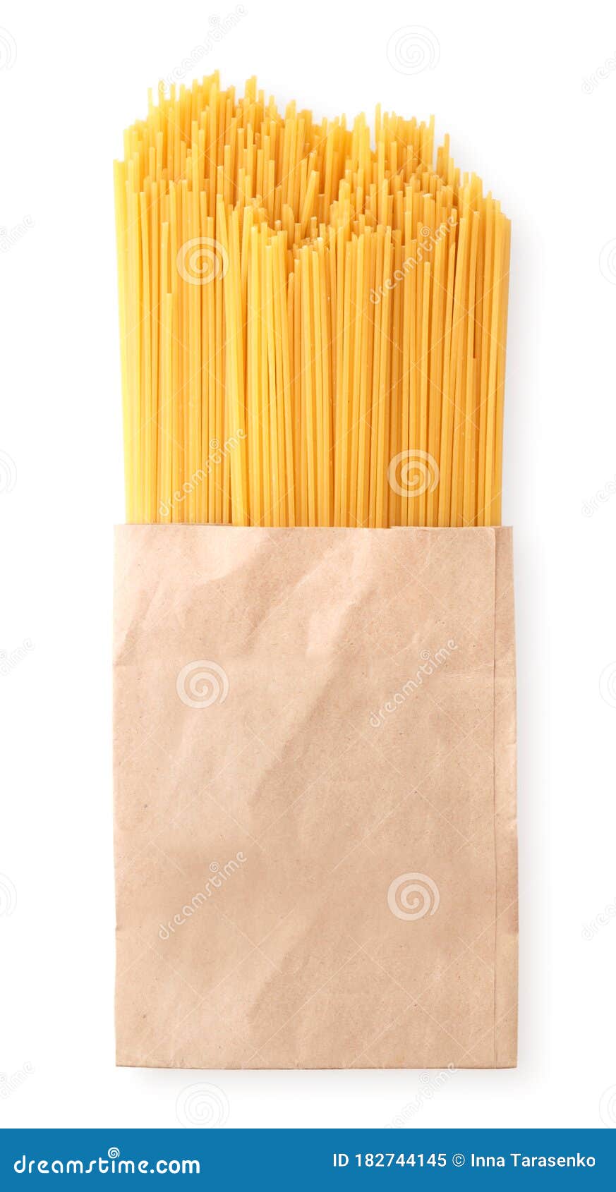 Spaghetti Pasta Sprinkled from Packaging on a White Background Isolated ...