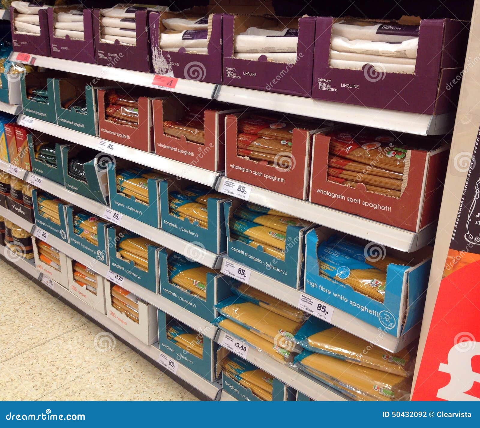 Spaghetti Pasta on a Store Shelf. Editorial Photography - Image of ...