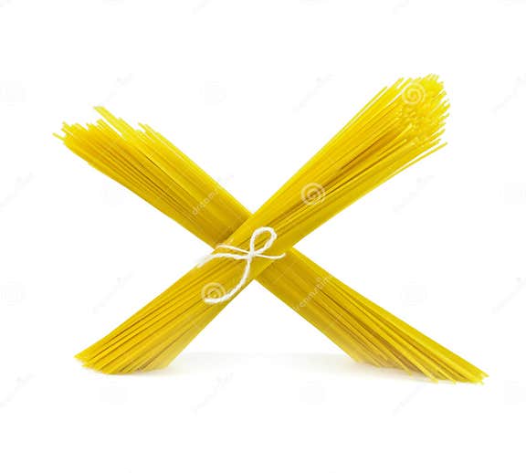 Spaghetti Pasta Tied in a Bunch with String Stock Photo - Image of ...