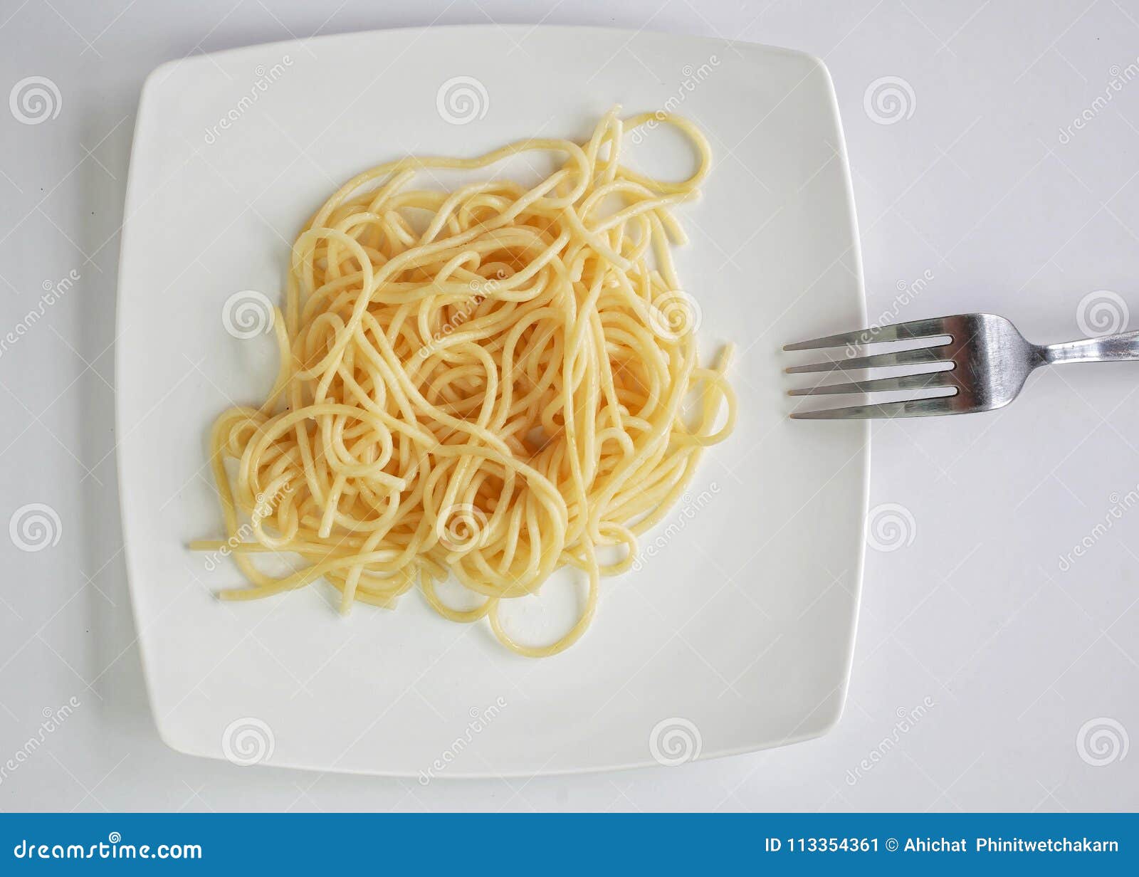 Spaghetti Pasta on White Plate Stock Image - Image of delicious ...