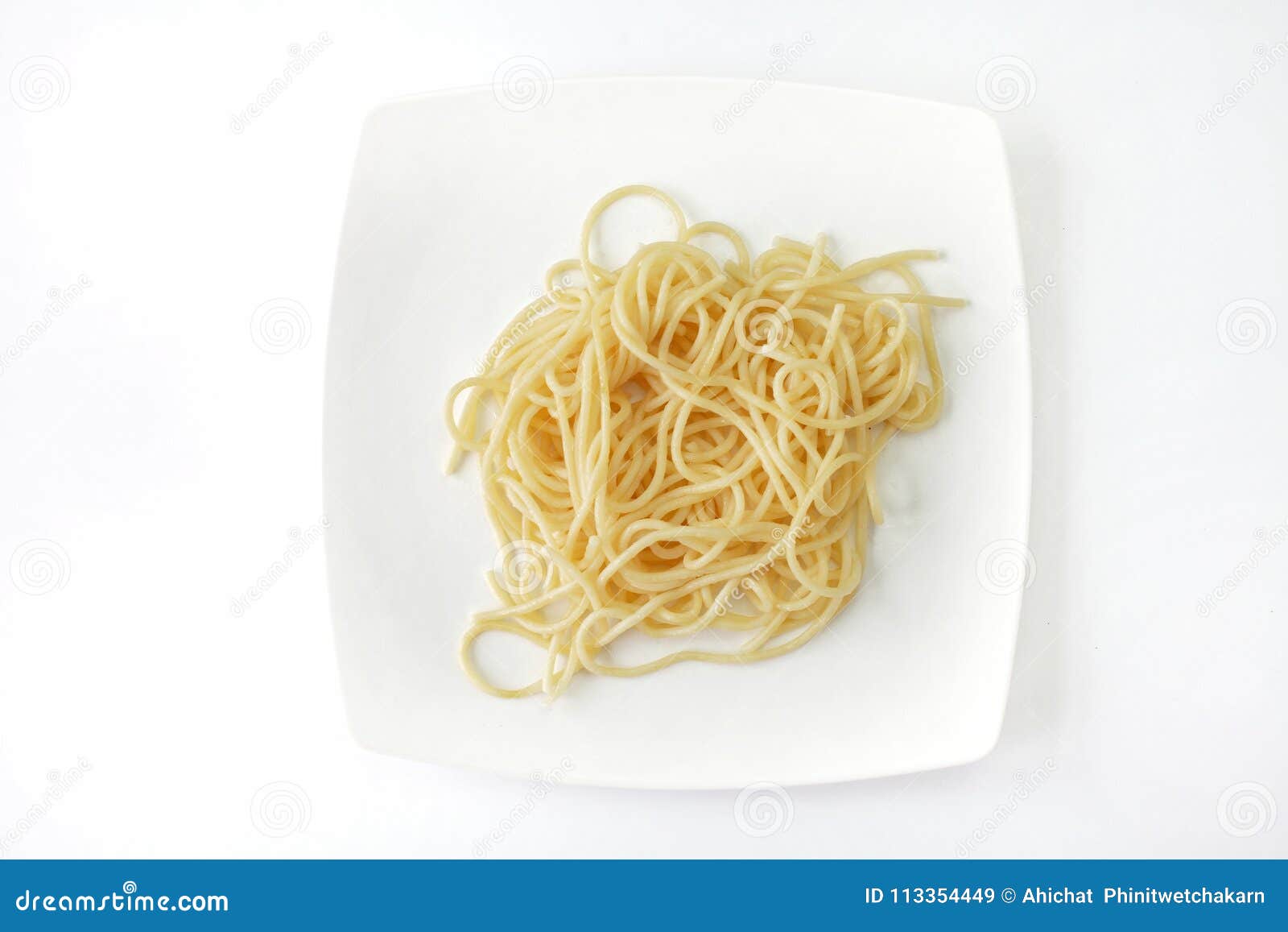 Spaghetti Pasta on White Plate Stock Image - Image of loin, macro ...
