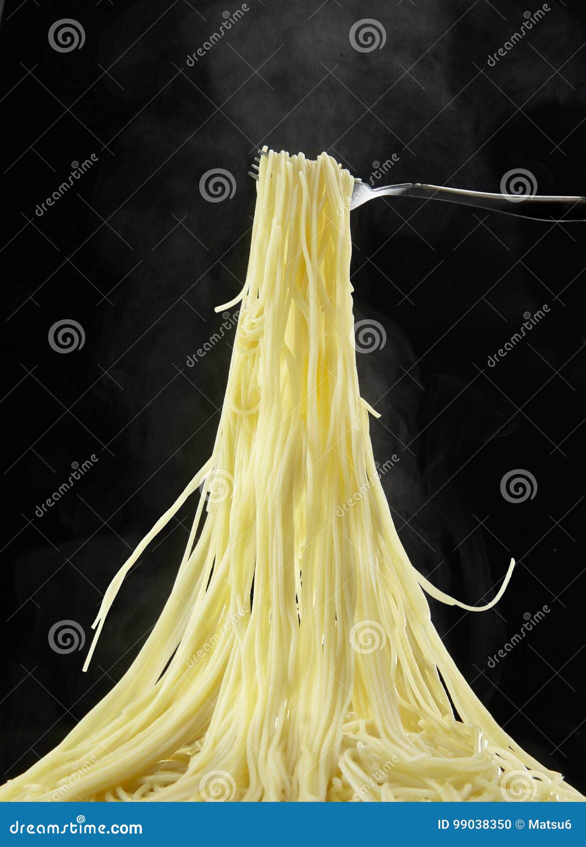 Spaghetti of Piping Hot Lifted by Strong Fork Stock Photo - Image of ...