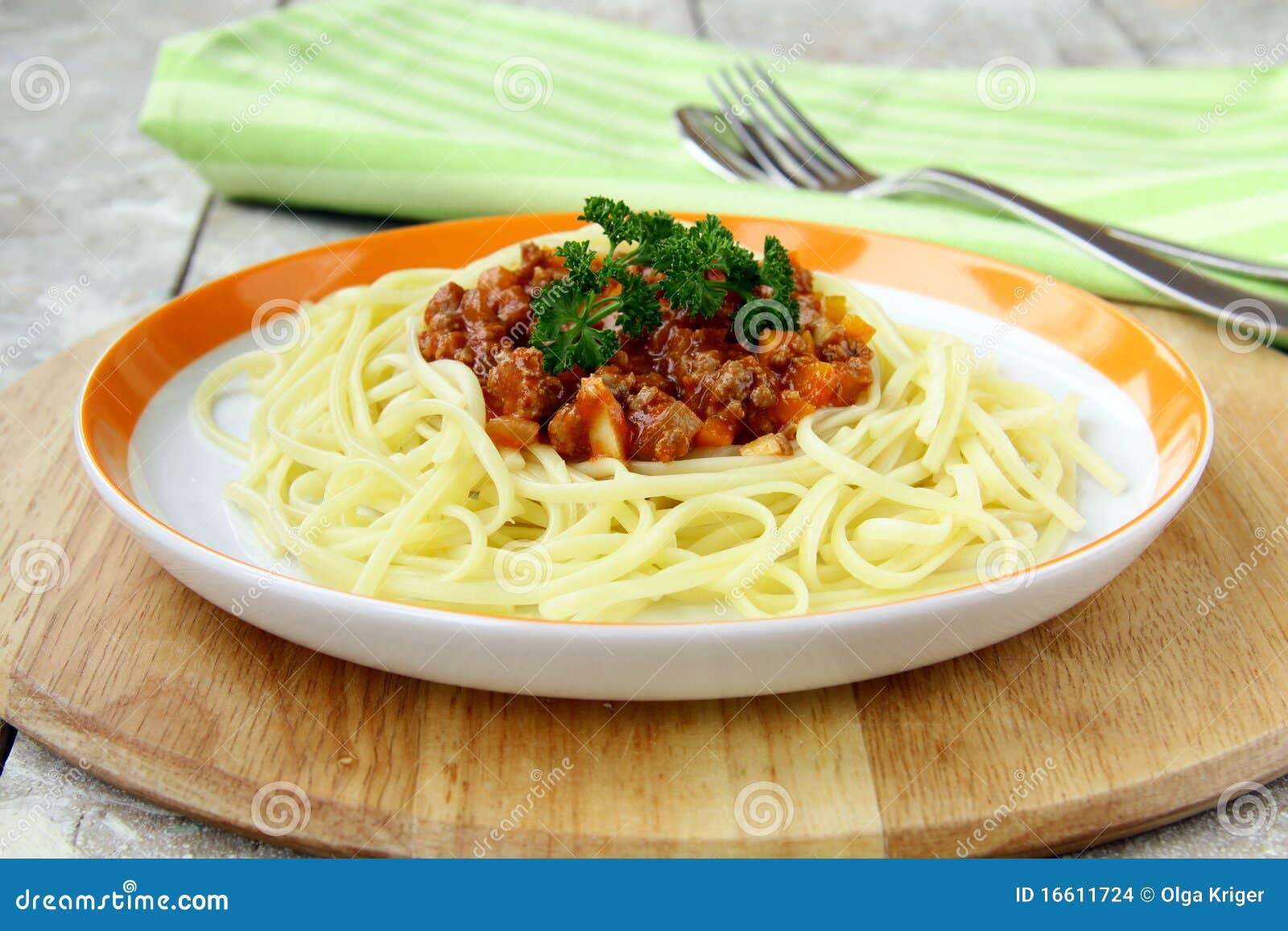 Spaghetti on a plate stock photo. Image of italian, edible - 16611724