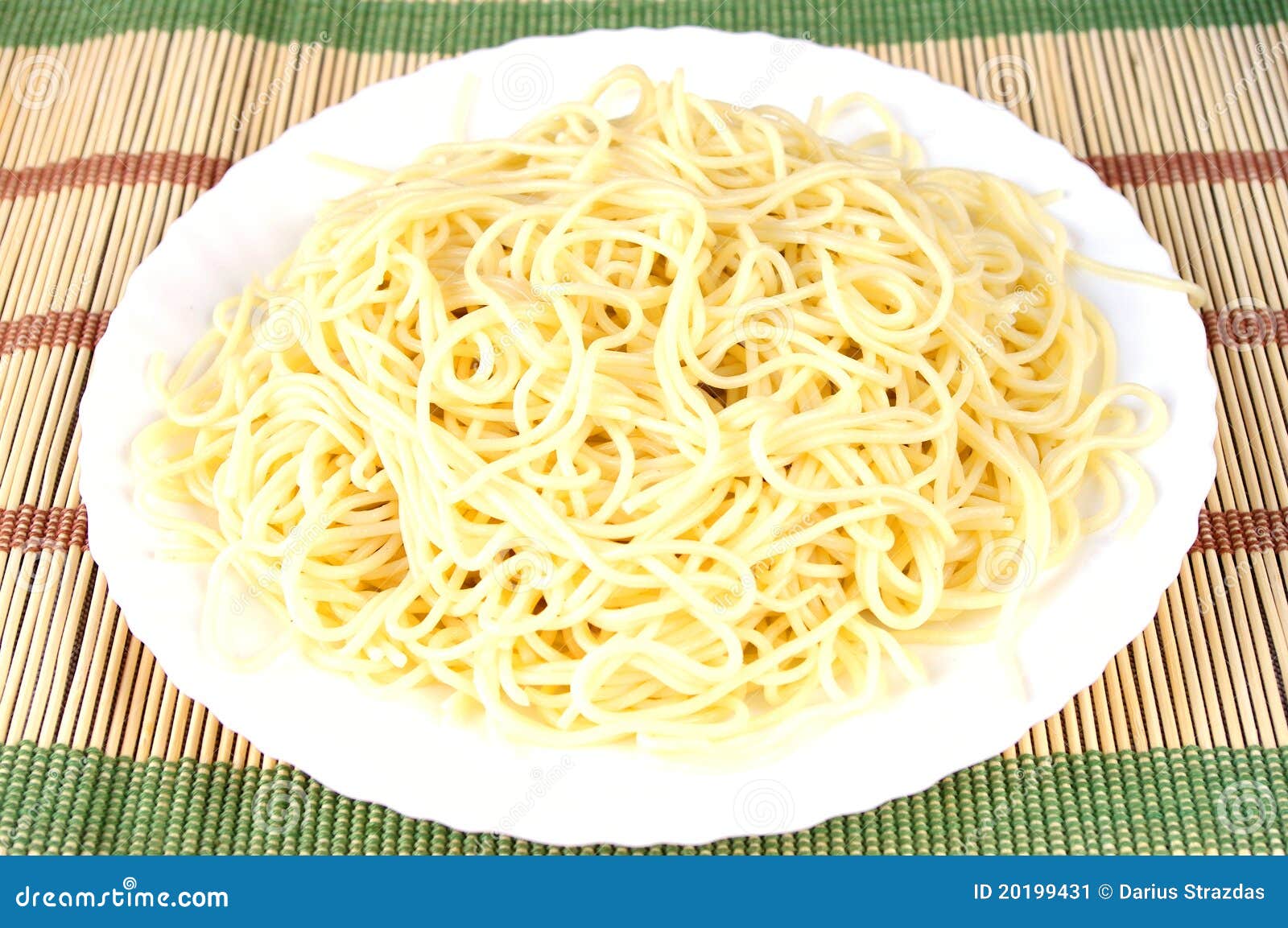 Spaghetti in a plate stock image. Image of traditional - 20199431
